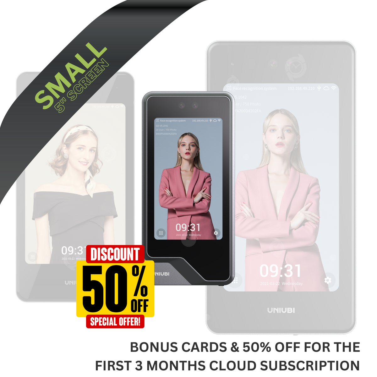 BundyPlus | Uface 5 Pro (E53) Workforce Time Clock Package