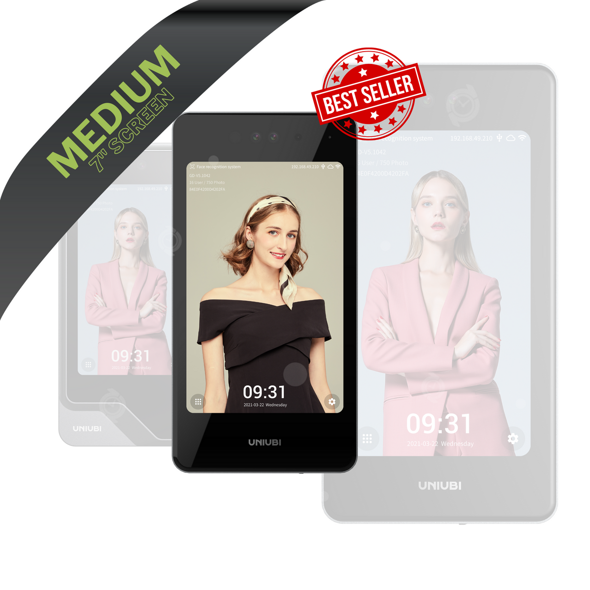 BundyPlus | Uface 7 (E73) Face Recognition Time Clock Package